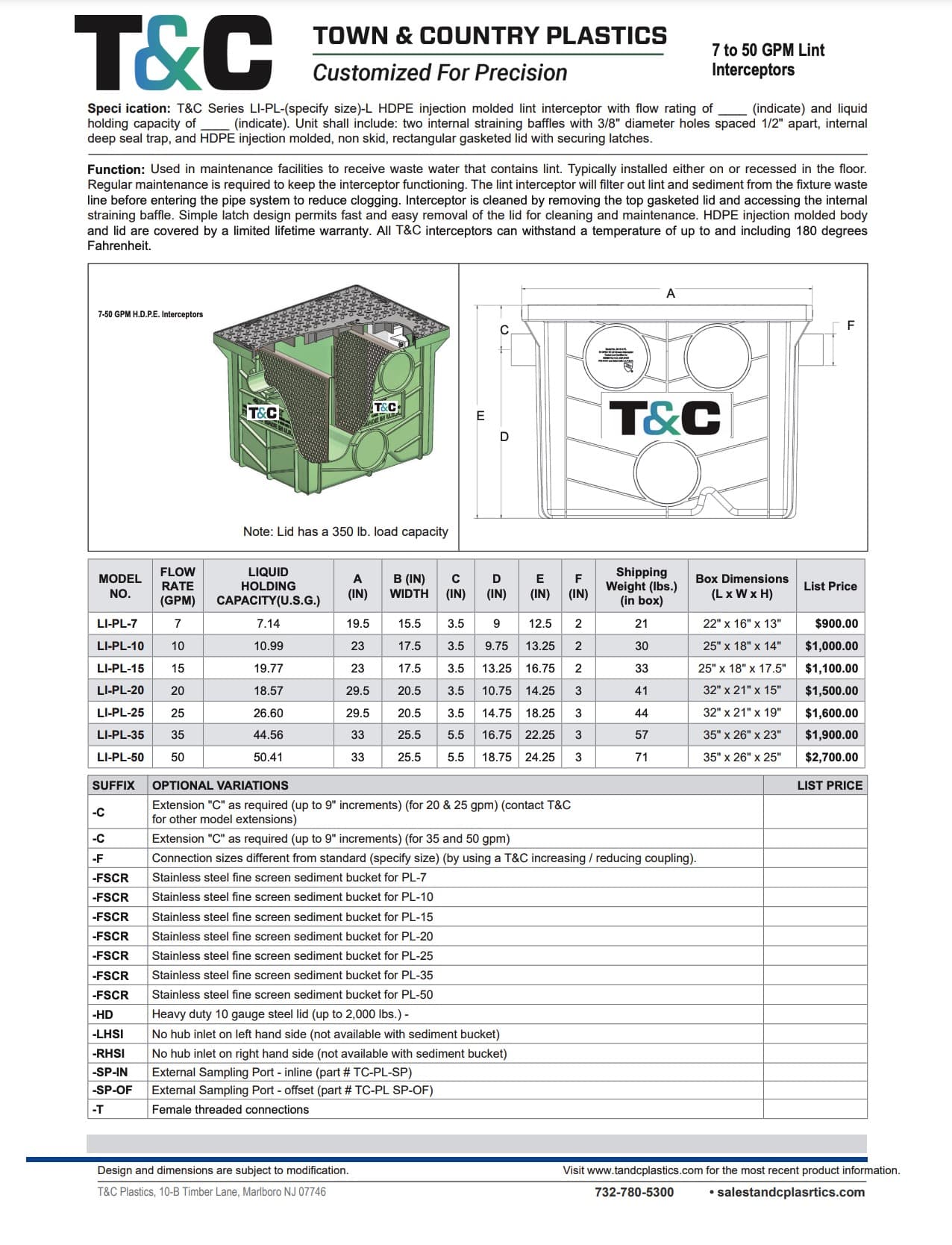 7-50 gpm PL Lint Interceptors