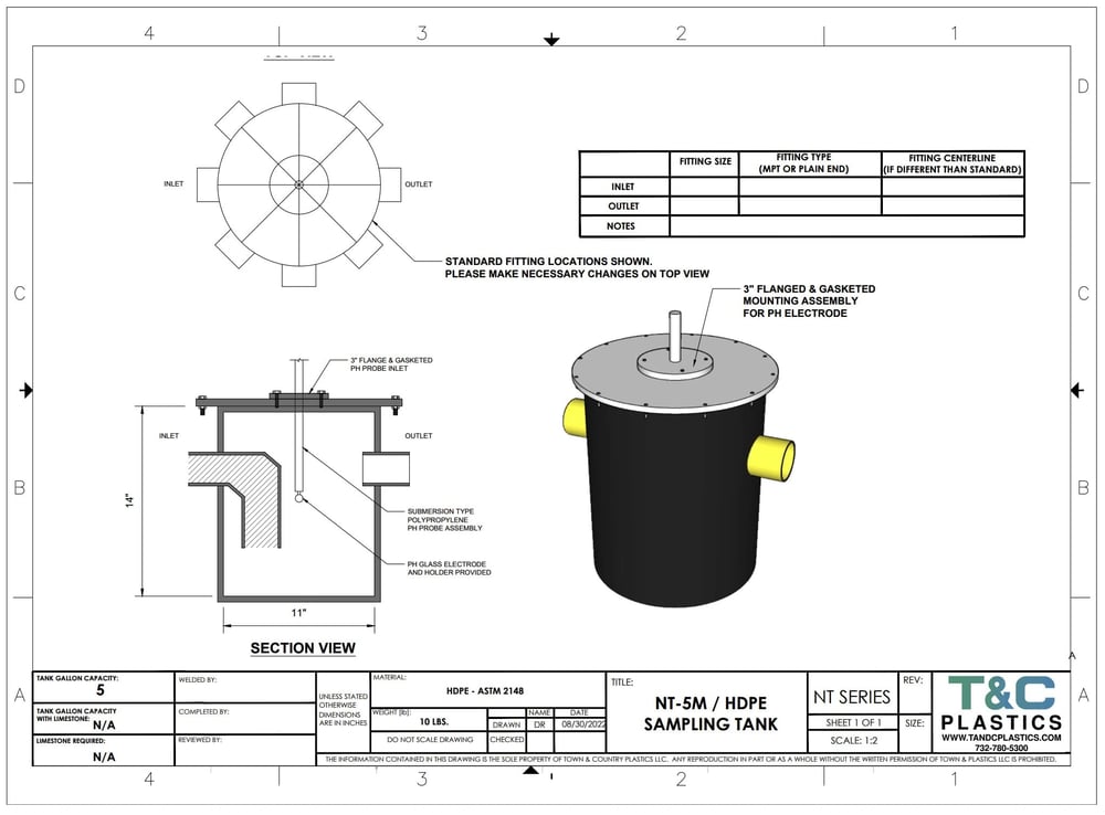 NT-5M HDPE Sampling Tank